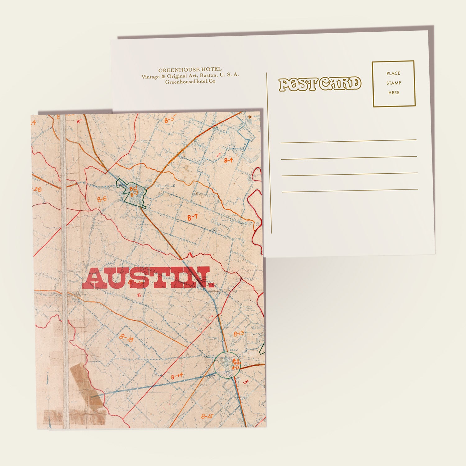 Austin Map Postcard – Greenhouse Hotel